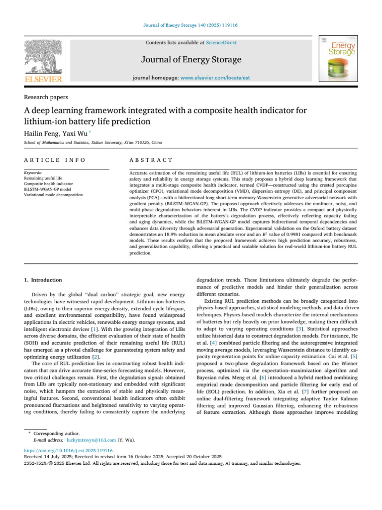 A Deep Learning Framework Integrated With A Composite Health Indicator ...