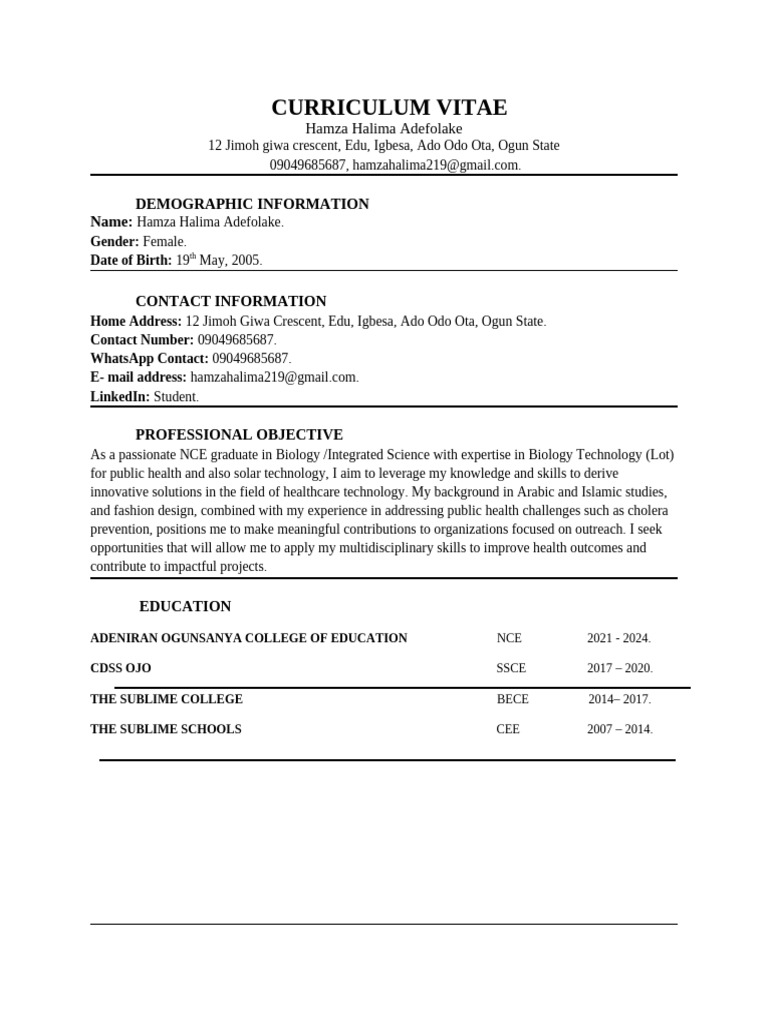 Curriculum Vitae | PDF