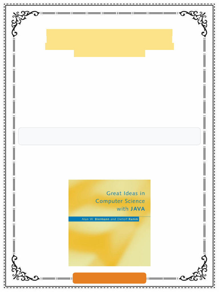Great Ideas in Computer Science with Java 1st Edition by Alan Biermann ...