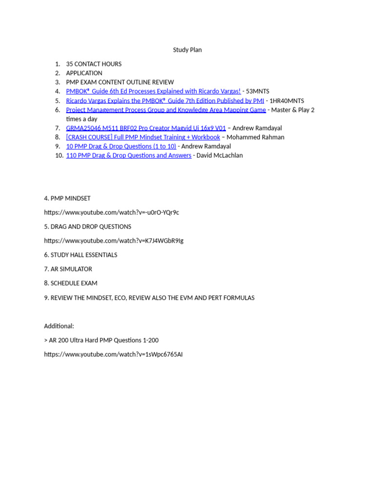 Study Plan Pdf