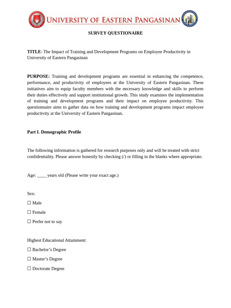 Survey Questionnaire Group204 Nov204 | PDF | Time Management ...
