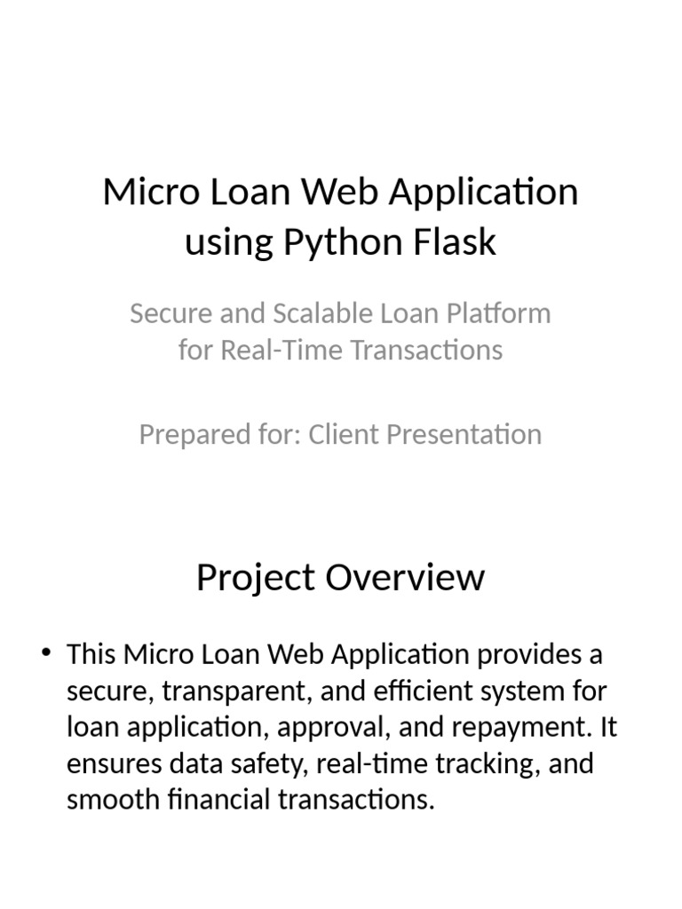 Secure Micro Loan App Presentation | PDF