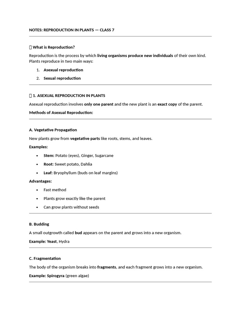 Plant Reproduction Methods Explained | PDF | Plant Reproduction ...