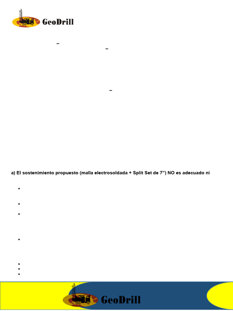 Informe Técnico Sostenimiento 4520 Camra 9 Geodrill | PDF