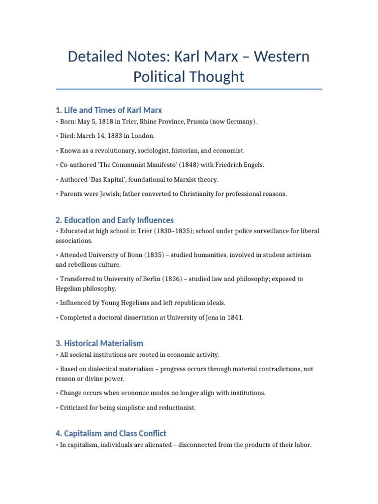 Karl Marx: Life, Theories, and Critiques | PDF | Karl Marx | Communism