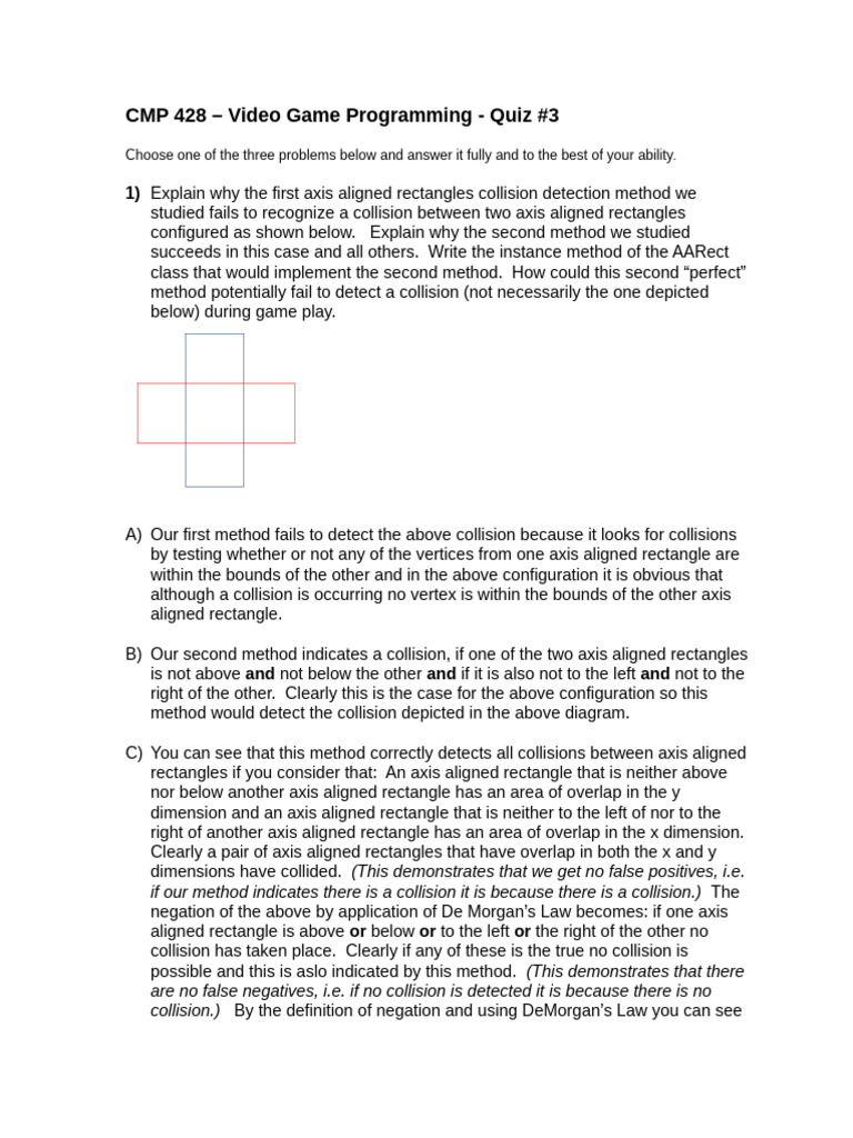 Video Game Collision Detection Quiz | PDF | Rectangle
