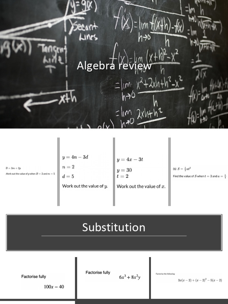Year 9 Algebra Review 09ma103 | PDF