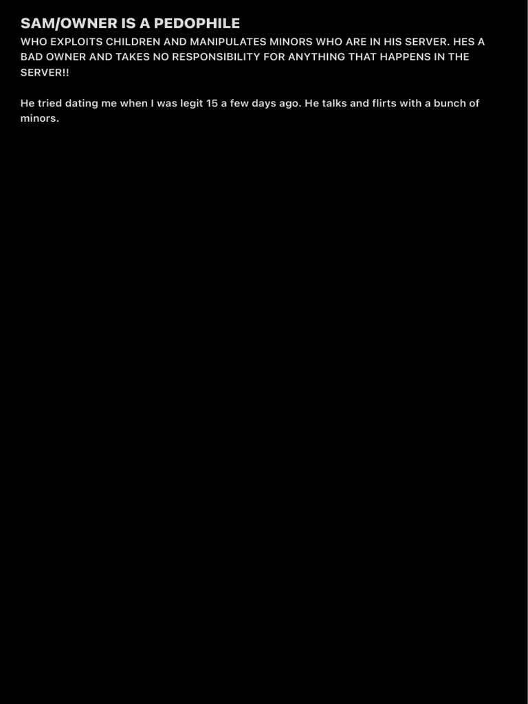 Samowner Is A Pedophile | PDF