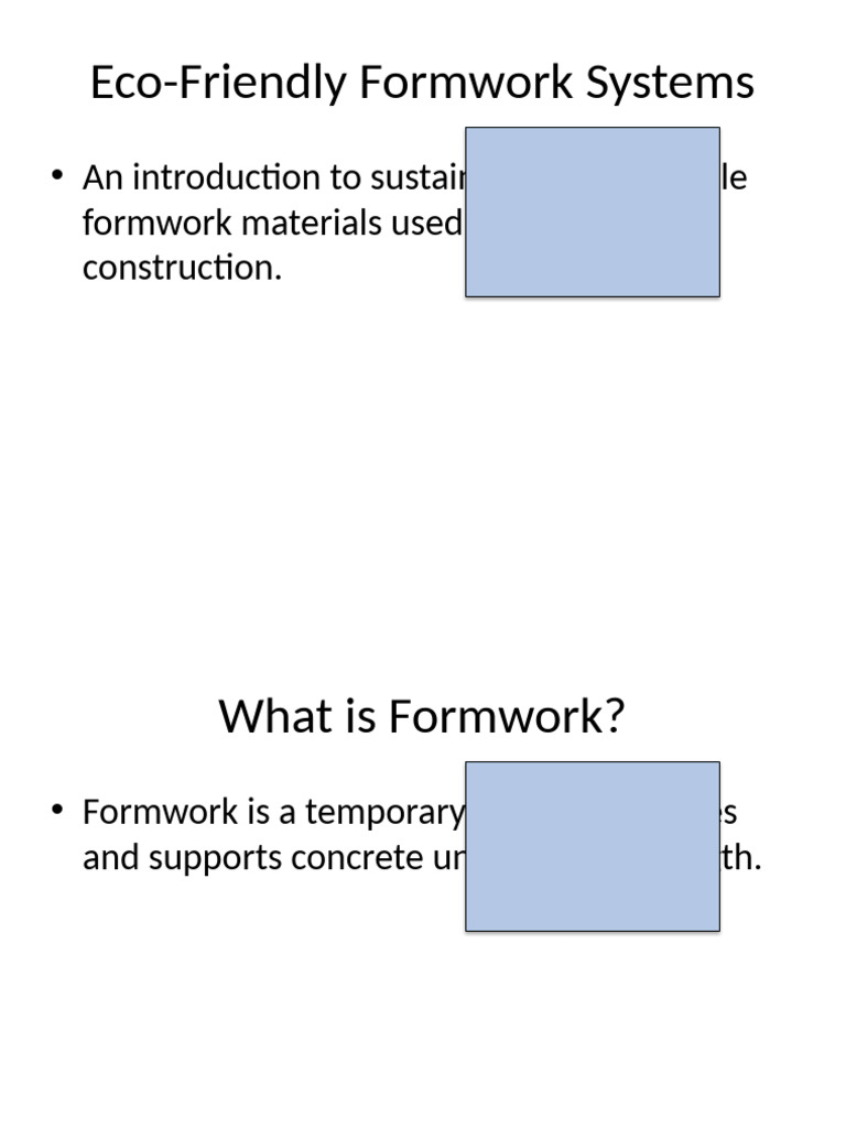 Sustainable Eco-Friendly Formwork Systems | PDF