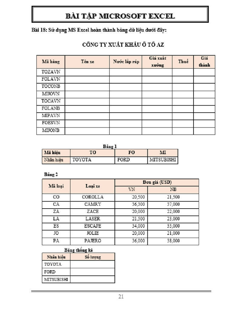 Thaohp_bai Tap Ms Excel_buoi 3 3 | PDF