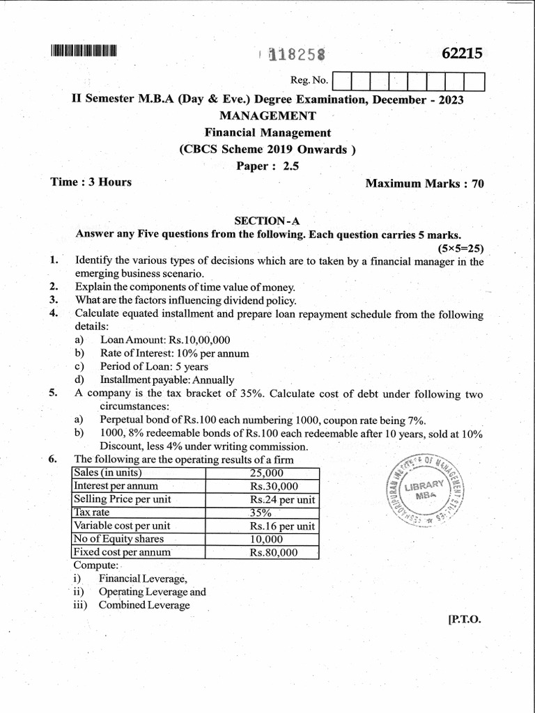 FM 3 Years Q Papers | PDF