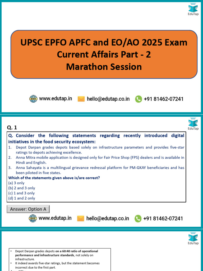 UPSC EPFO APFC EO/AO 2025 Current Affairs | PDF | Gini Coefficient | Taxes