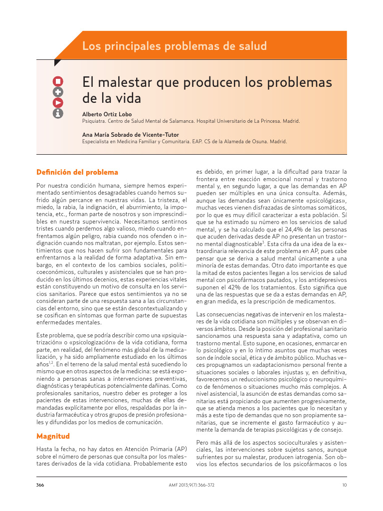 El Malestar Que Producen Los Problemas de La Vida | PDF | Trastorno ...