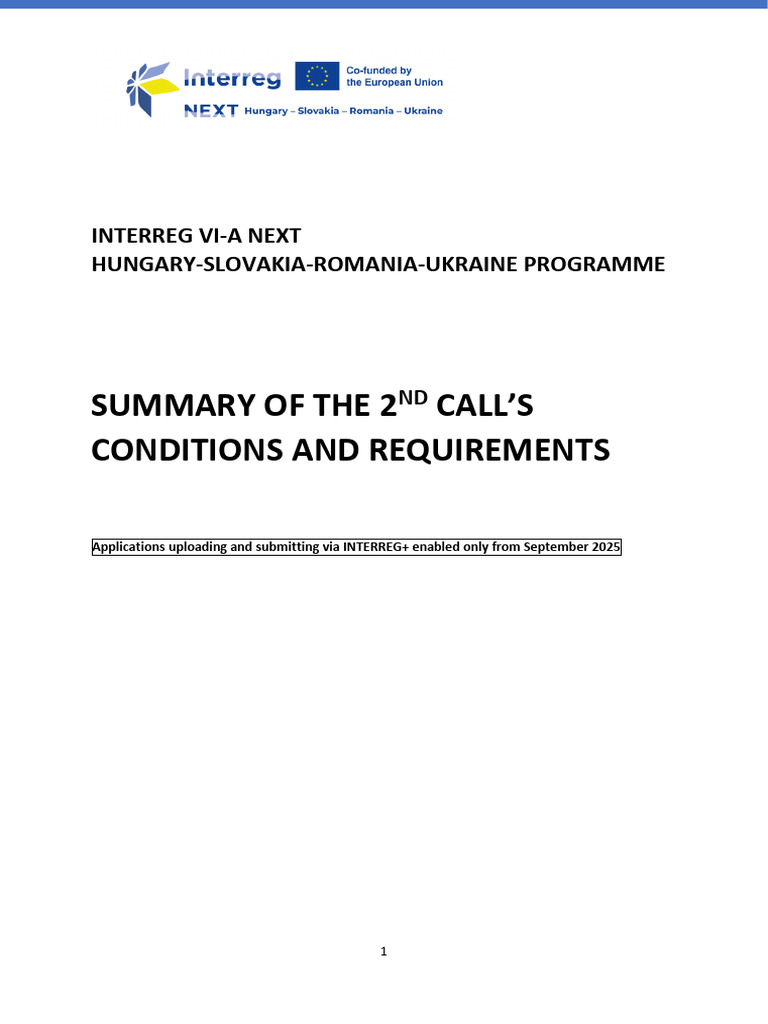 Interreg VI-A NEXT 2nd Call Overview | PDF | European Union