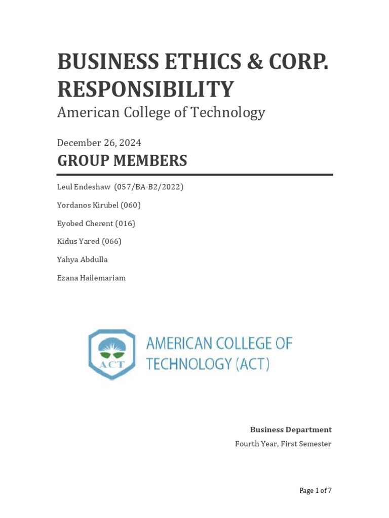Ethics in Production and Operations Management | PDF | Cost Of Living ...