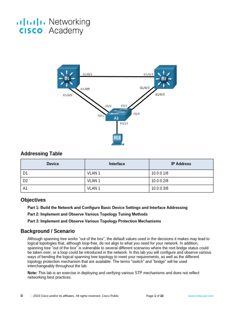 Advanced STP Configuration Lab Guide | PDF | Ethernet | Data Transmission