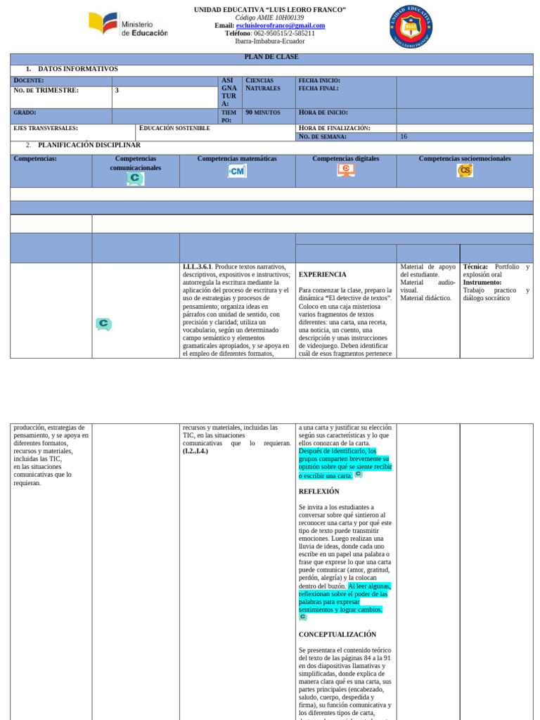 Erca LL 7mo | PDF | Aprendizaje | Evaluación