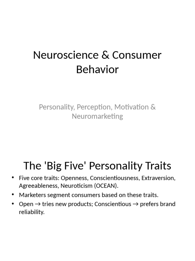 Neuroscience in Consumer Behavior Insights | PDF | Behavior | Consumer ...
