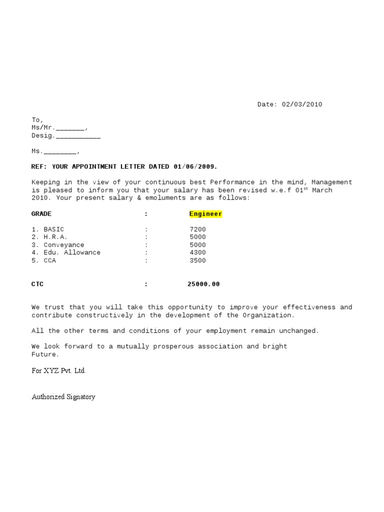 Increment Letter | PDF
