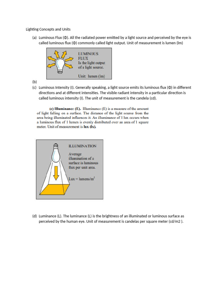 Understanding Lighting Concepts and Units | PDF | Electromagnetic ...