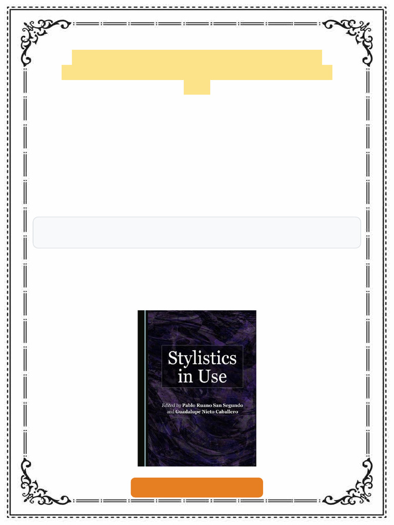 Stylistics in Use Pablo Ruano San Segundo Ebook Fresh Digital | PDF ...