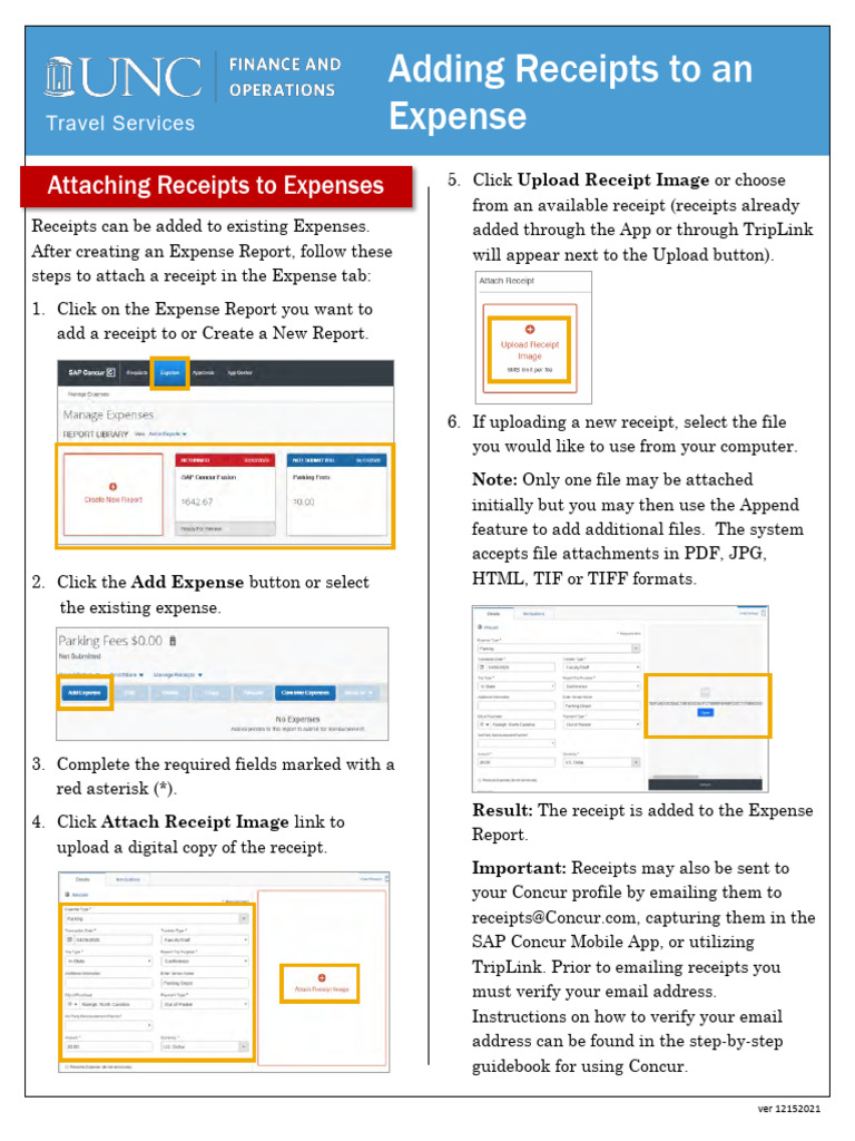 Attaching Receipts in Concur Expense | PDF | Computing