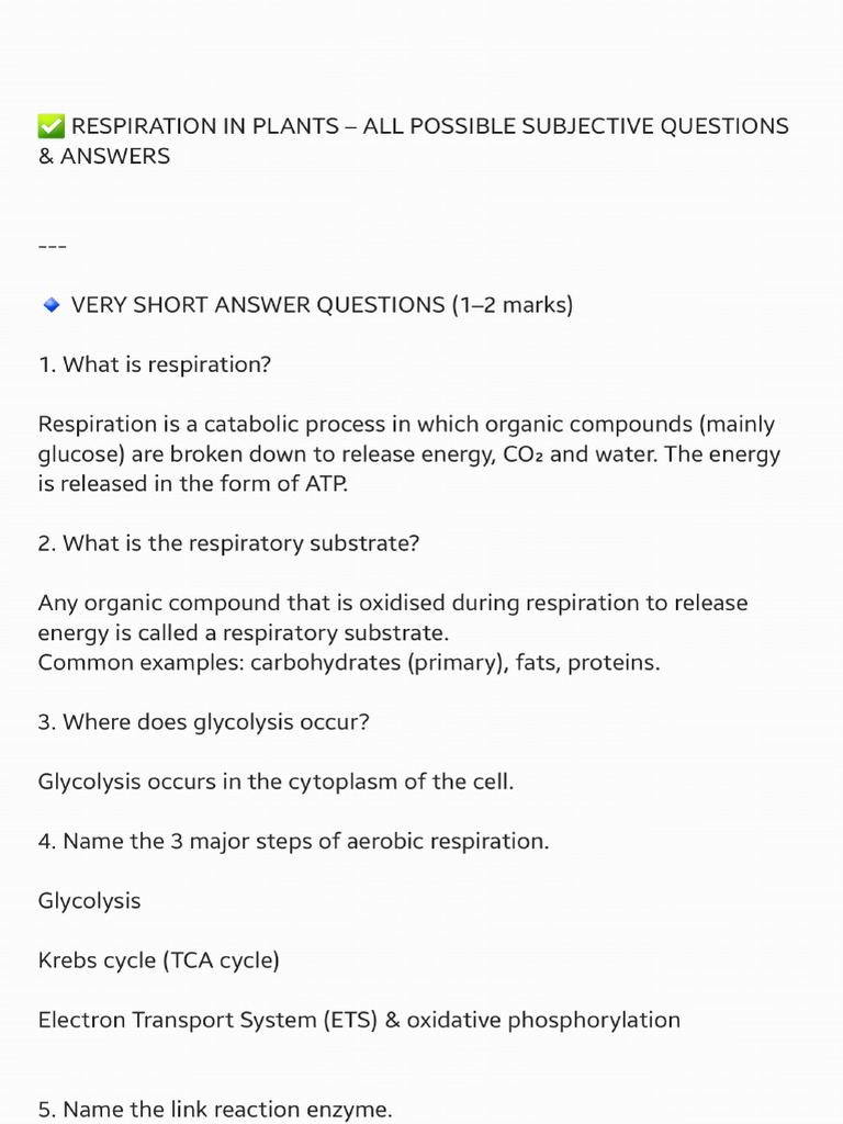 Respiration in Plants 251115 130412 | PDF