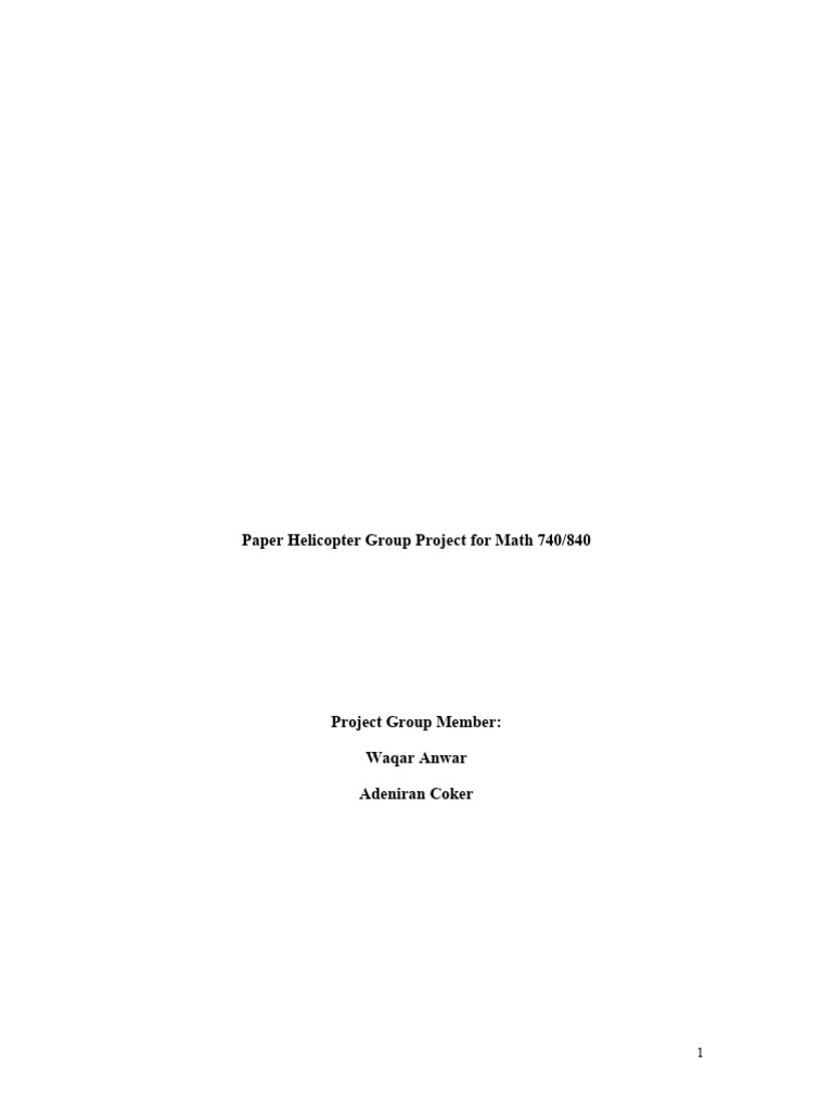 Paper Helicopter Experiment Analysis | PDF | Dependent And Independent ...
