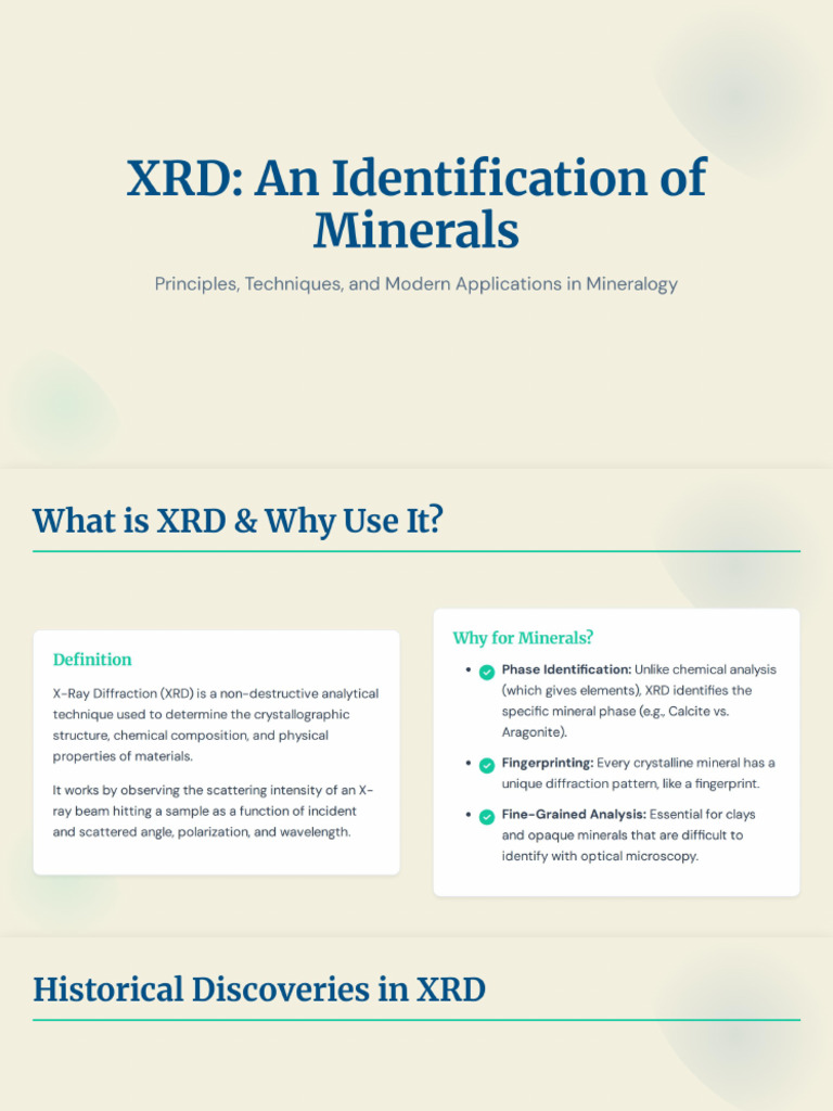 XRD An Identification of Minerals | PDF