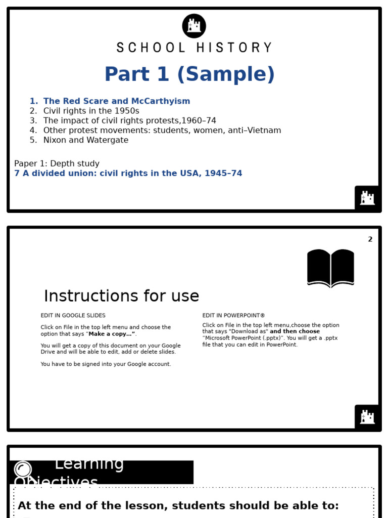 Part 1 a Divided Union_ Civil Rights in the USA, 1945_74, PowerPoint ...