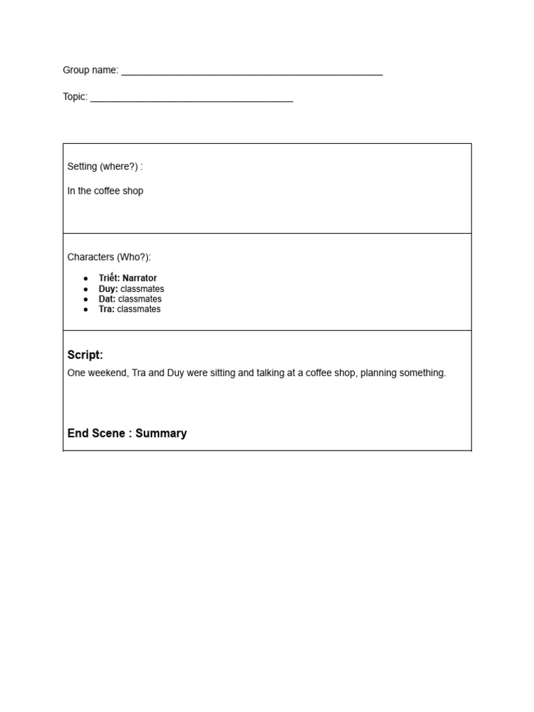 VAN TRA PHAM - Role Play Script Template | PDF