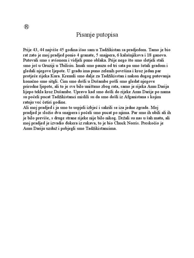 Pisanje Putopisa | PDF