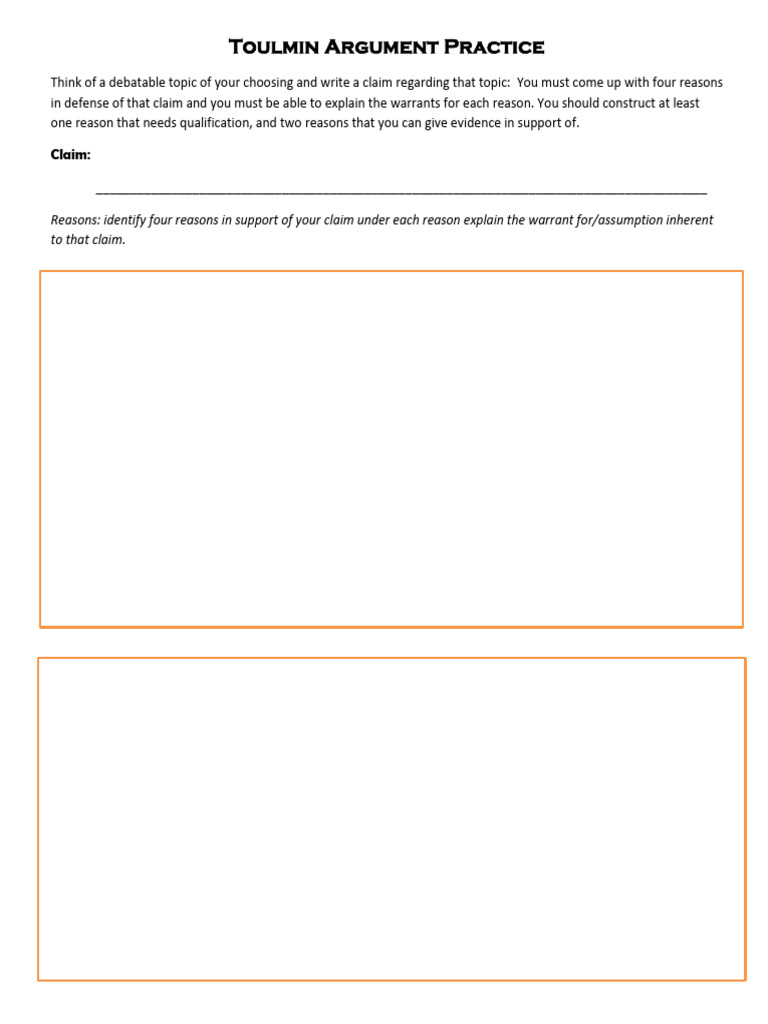 Toulmin Argument Practice | PDF