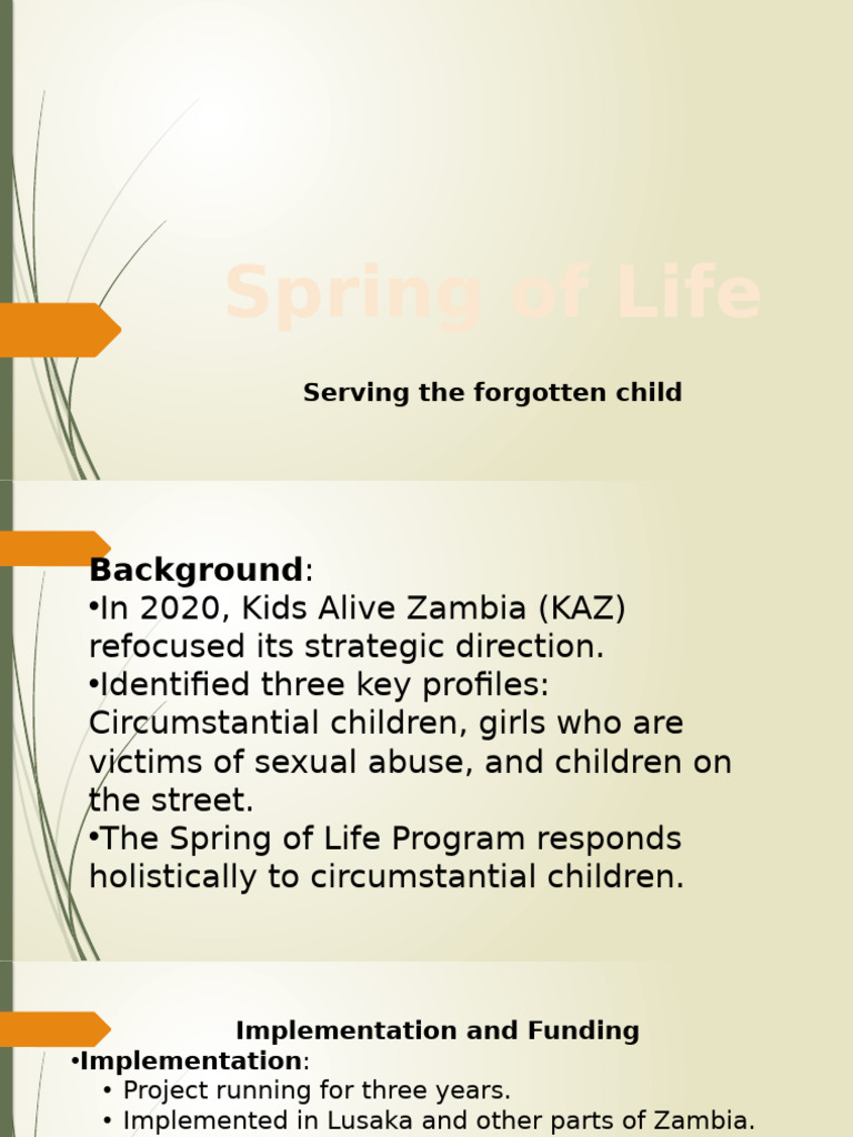 Spring of Life Program for Children | PDF | Well Being | Human Development