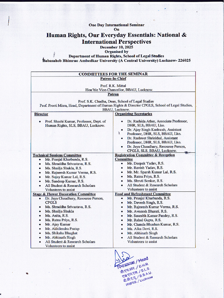 Committee for International Seminar | PDF