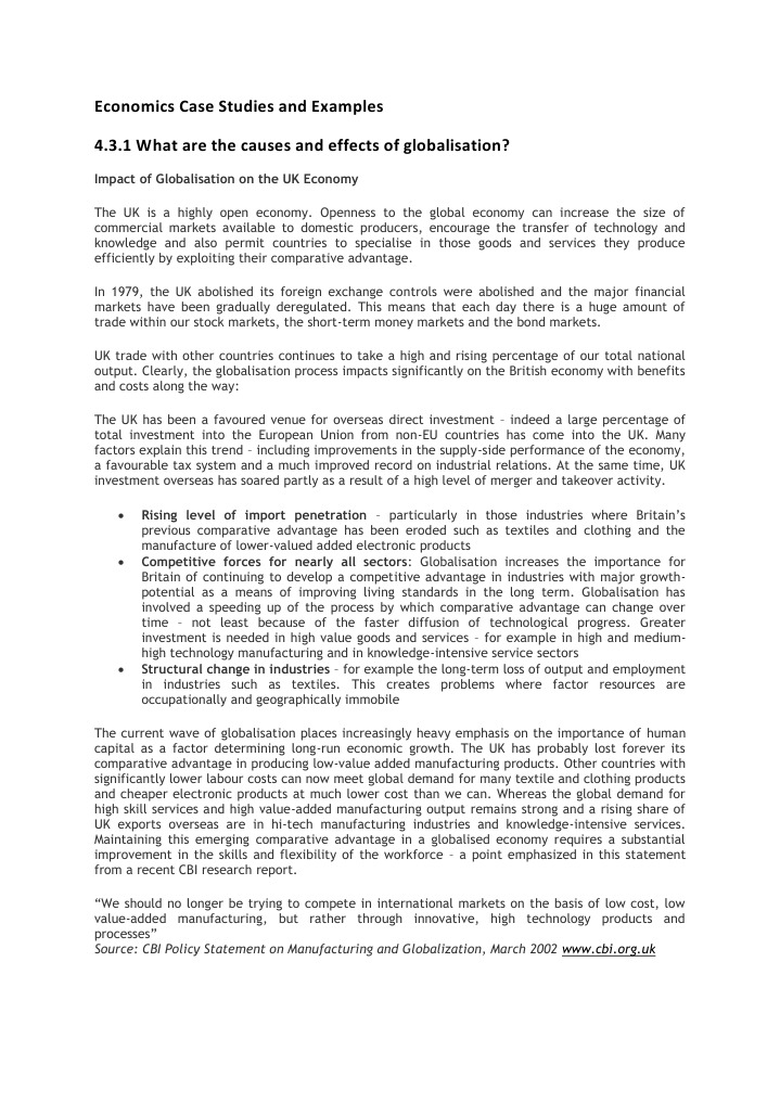 Economics Case Studies and Examples 4.3.1 What Are The Causes and ...