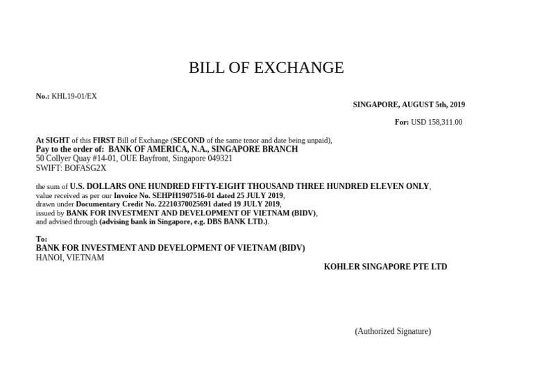 Bill of Exchange | PDF