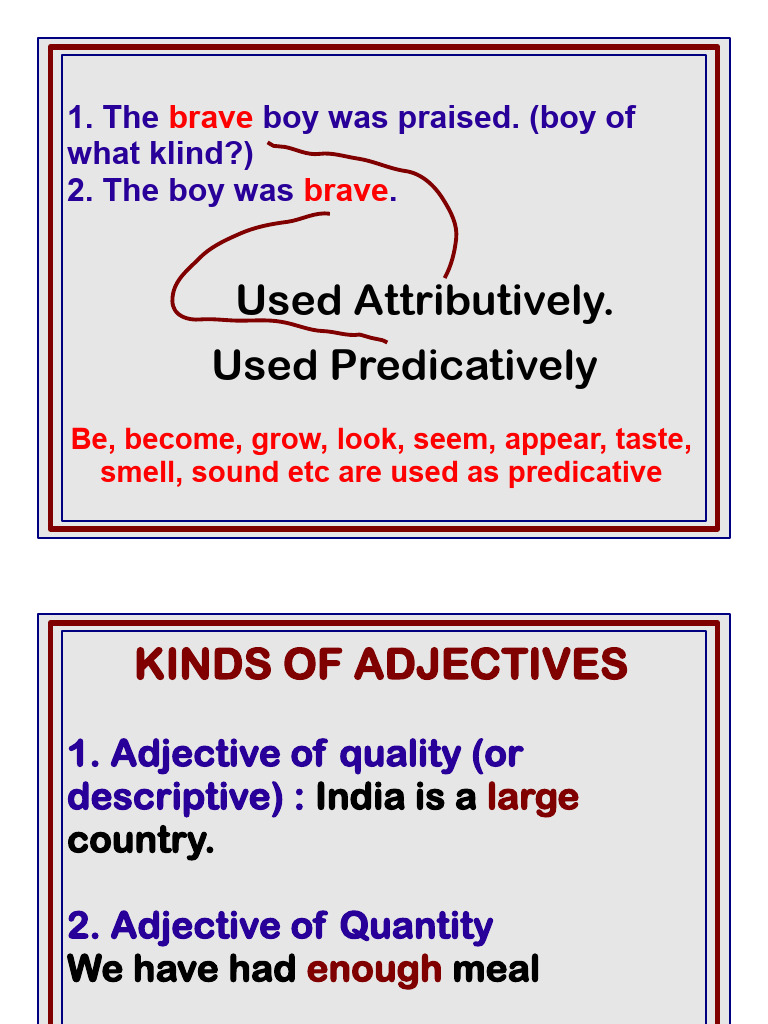 Understanding Adjectives and Their Usage | PDF | Linguistic Typology ...