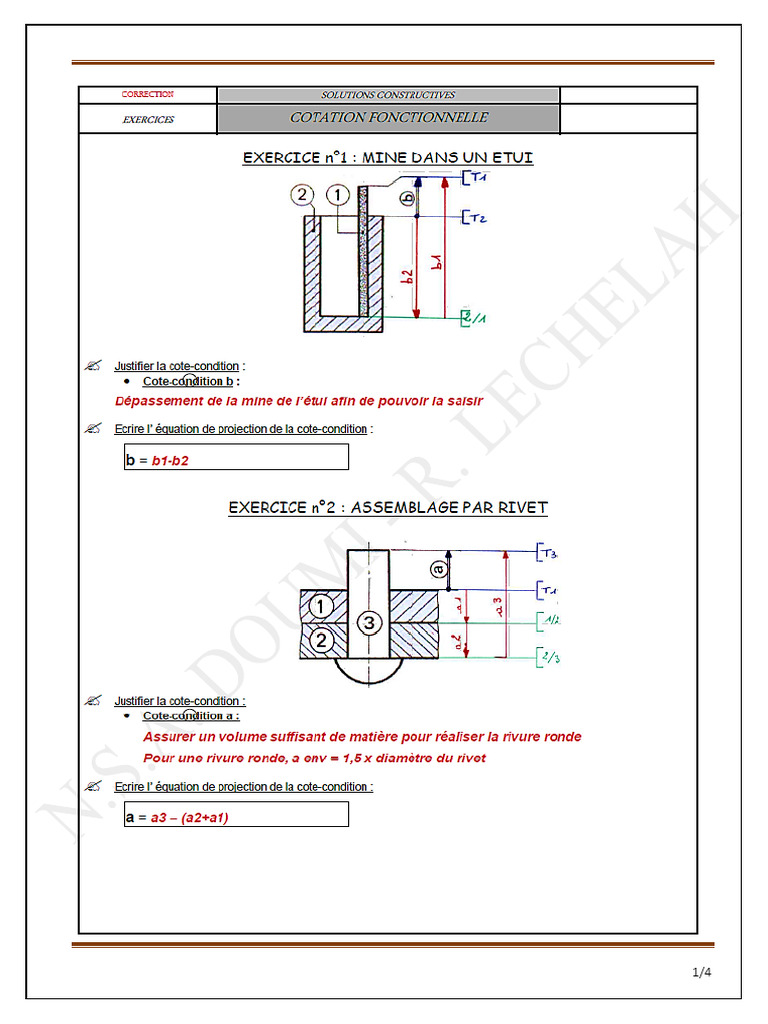 Cotation Fonctionnelle-Corrigé Exercices | PDF