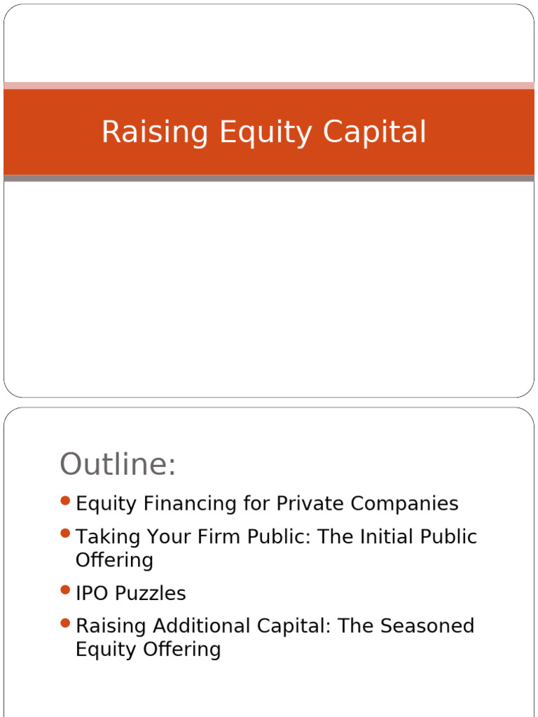 4. Equity Capital Raising (2) | PDF | Initial Public Offering ...
