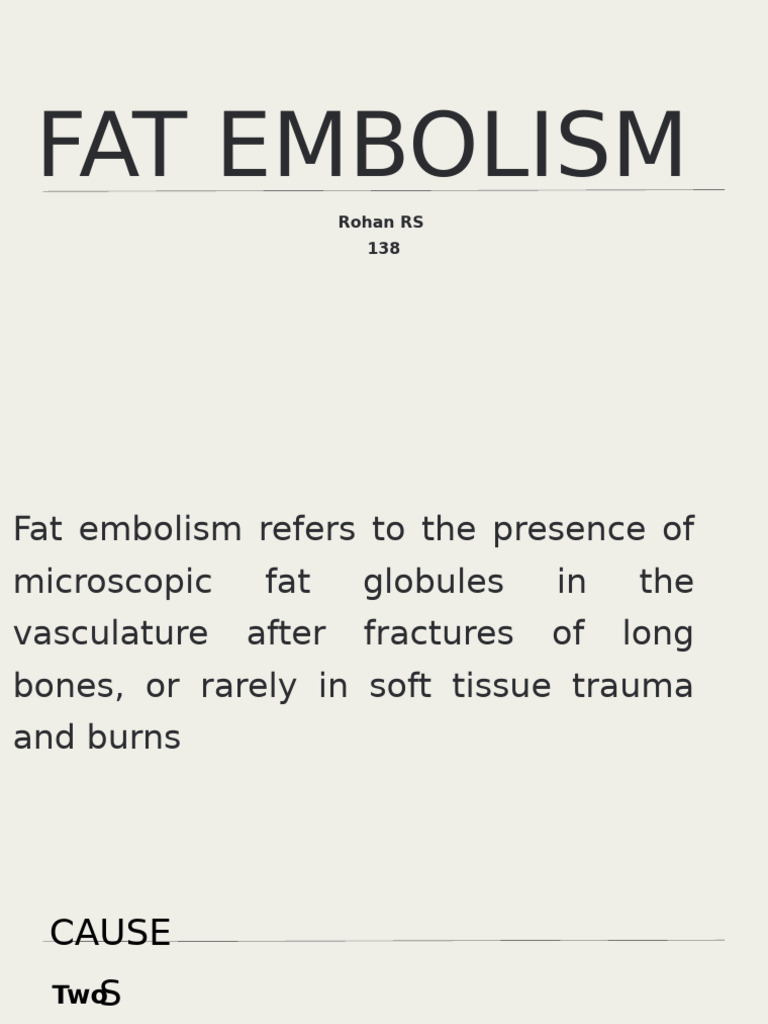 Understanding Fat Embolism Syndrome | PDF