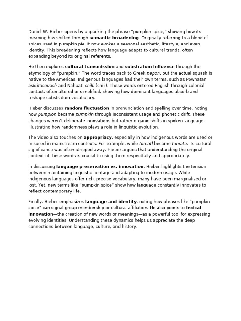 AICE a Level Pumpkin Spice Text | PDF