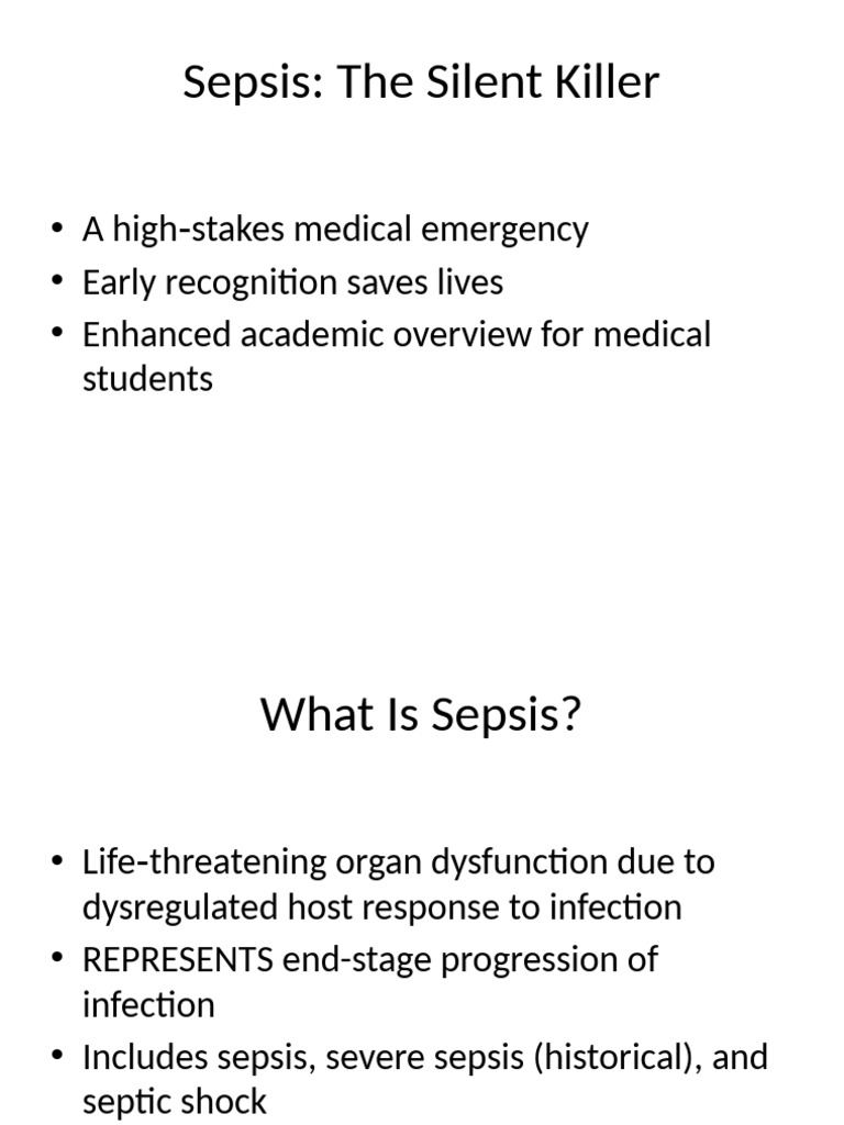 Understanding Sepsis: A Medical Overview | PDF | Sepsis | Medical ...