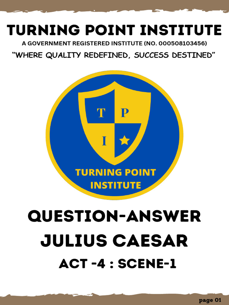 Julius Caesar - A4s1 - Question-Answer (Tpi) | PDF | Mark Antony | Augustus
