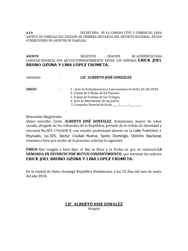 Instancia de Fijacion Erick Ozuna | PDF