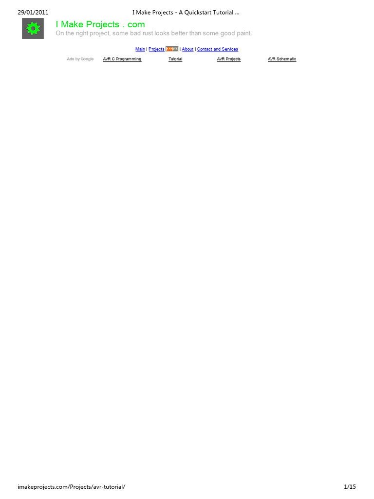 I Make Projects - A Quickstart Tutorial for Starting with AVR Microcontrollers | PDF | Computer ...