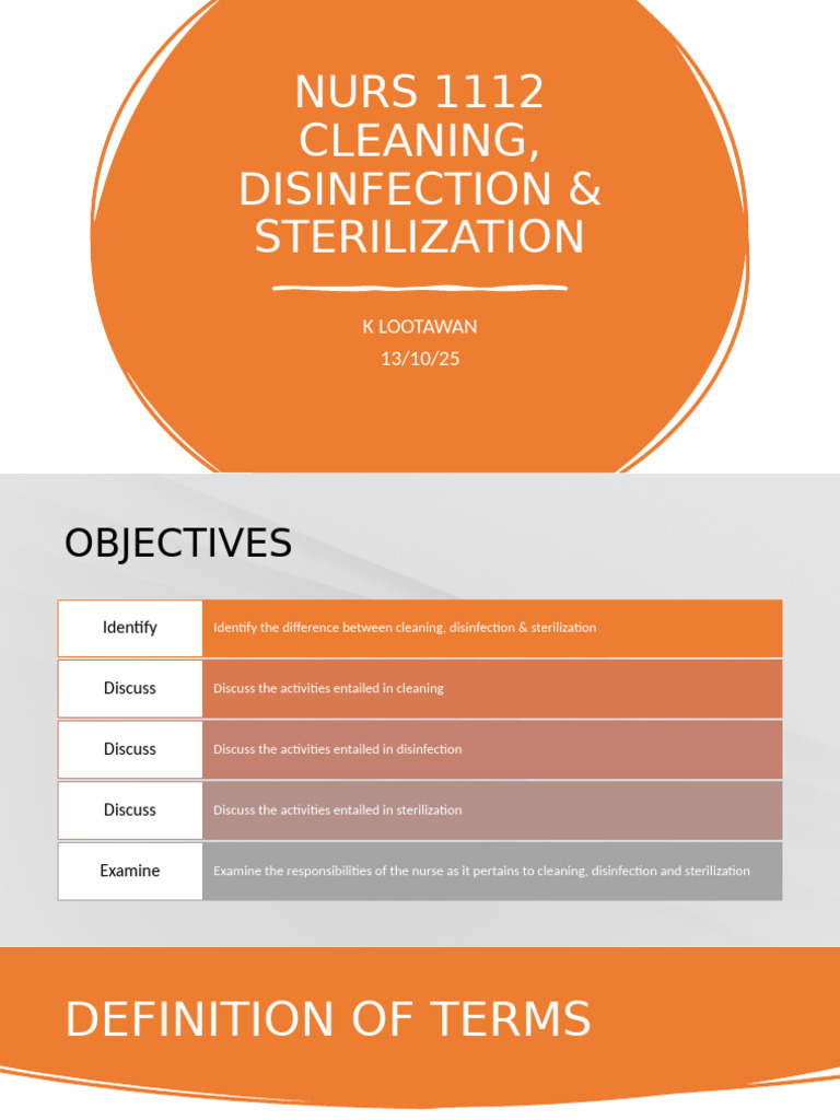 Nurs 1112 Cleaning, Disinfection Sterilization 25 | PDF | Sterilization ...