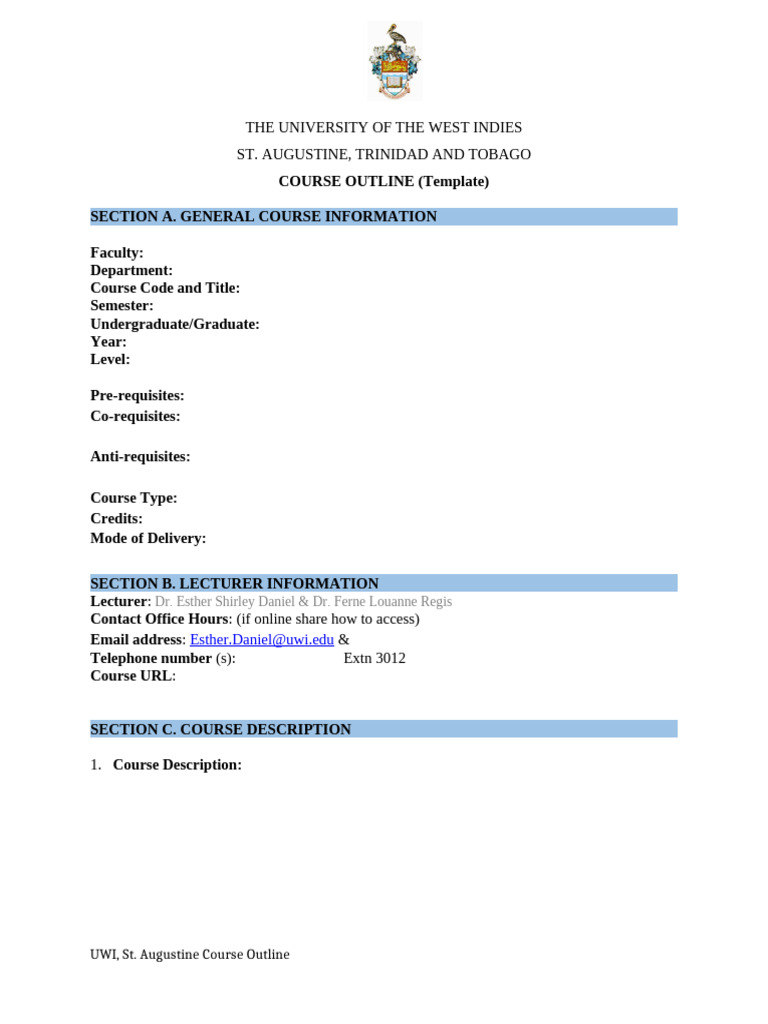 UWI Epidemiology Course Outline | PDF | Epidemiology | Infection