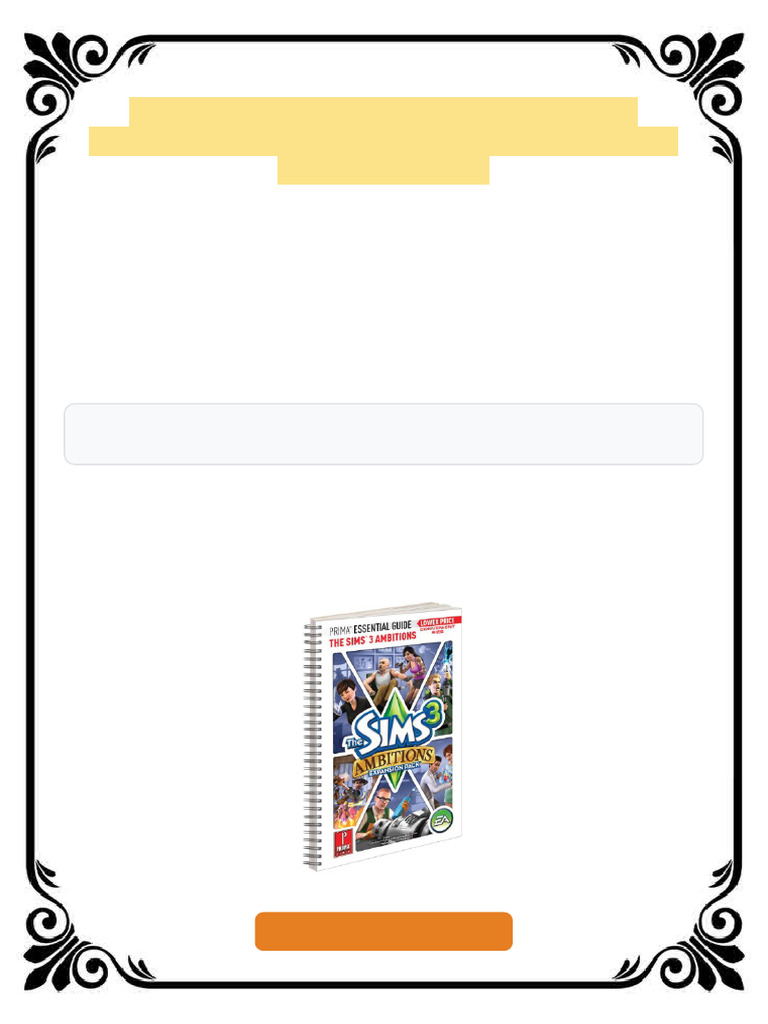 The Sims 3 Ambitions Expansion Pack Catherine Browne ebook foundational ...