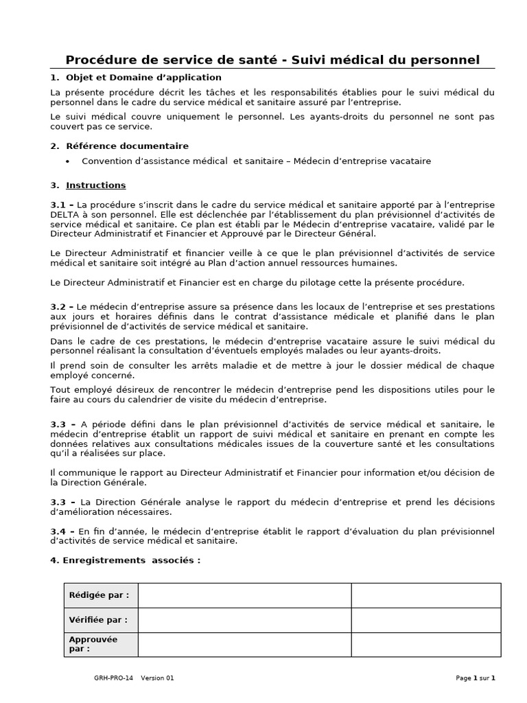 Suivi médical du personnel en entreprise | PDF | Business